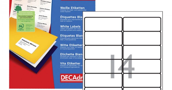 DECADRY W1733 Labels 99.1x 38.1mm 100's